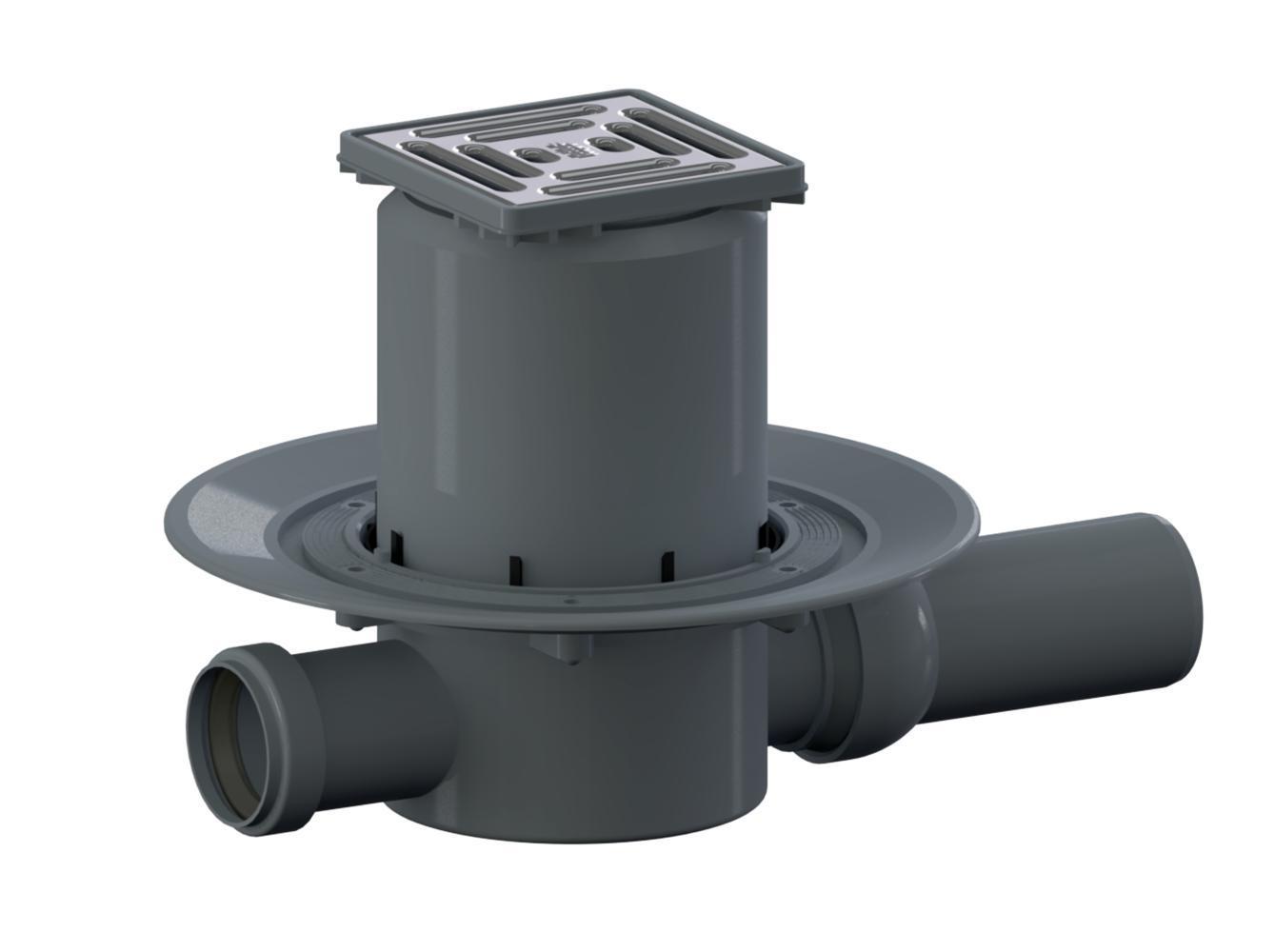 Bodenablauf 42 SE, Zulauf DN 40, DN 50, 100 x 100 mm