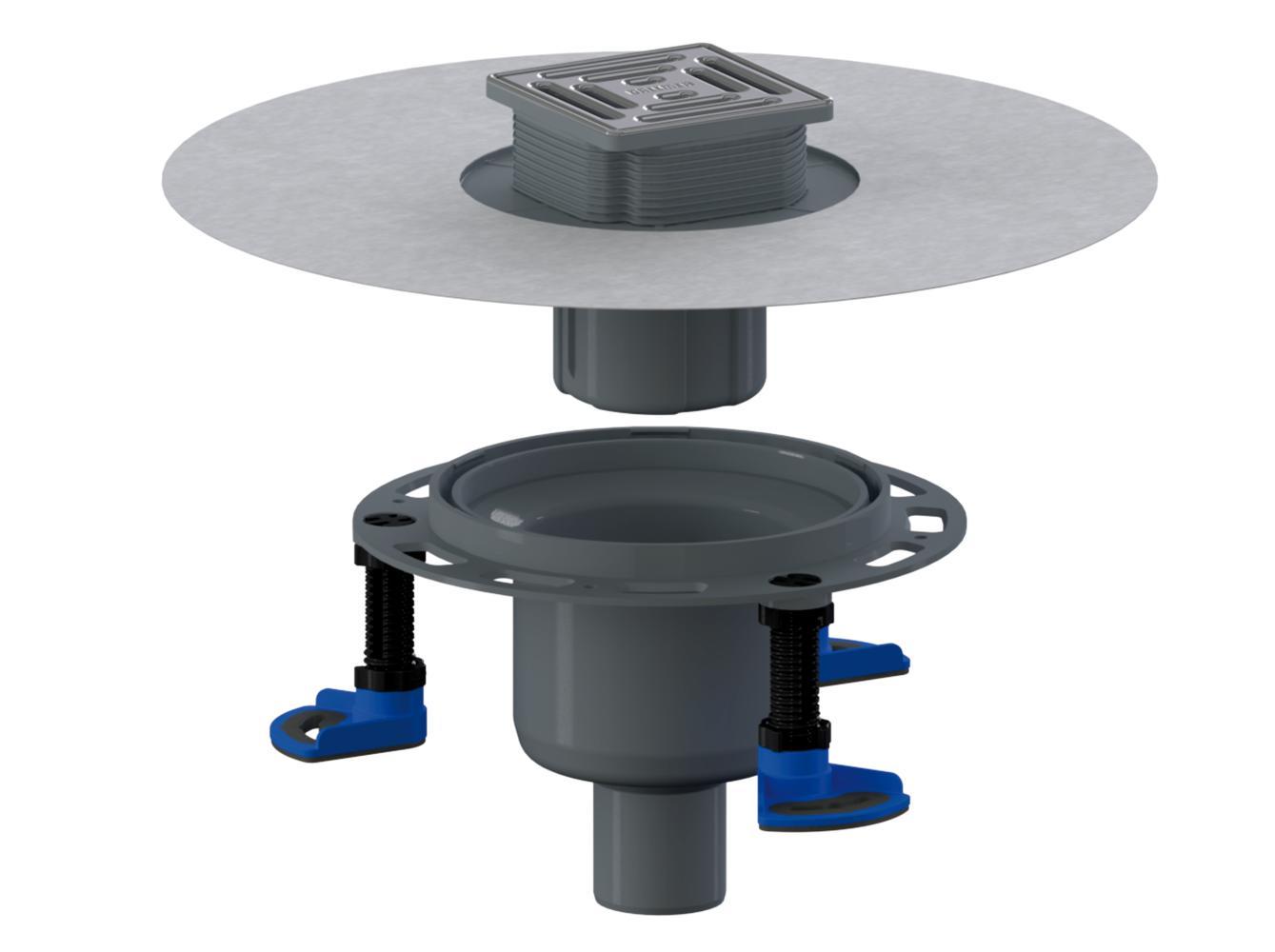 Bodenablauf DallDrain Select senkrecht, DN50/DN100, 100 x 100mm