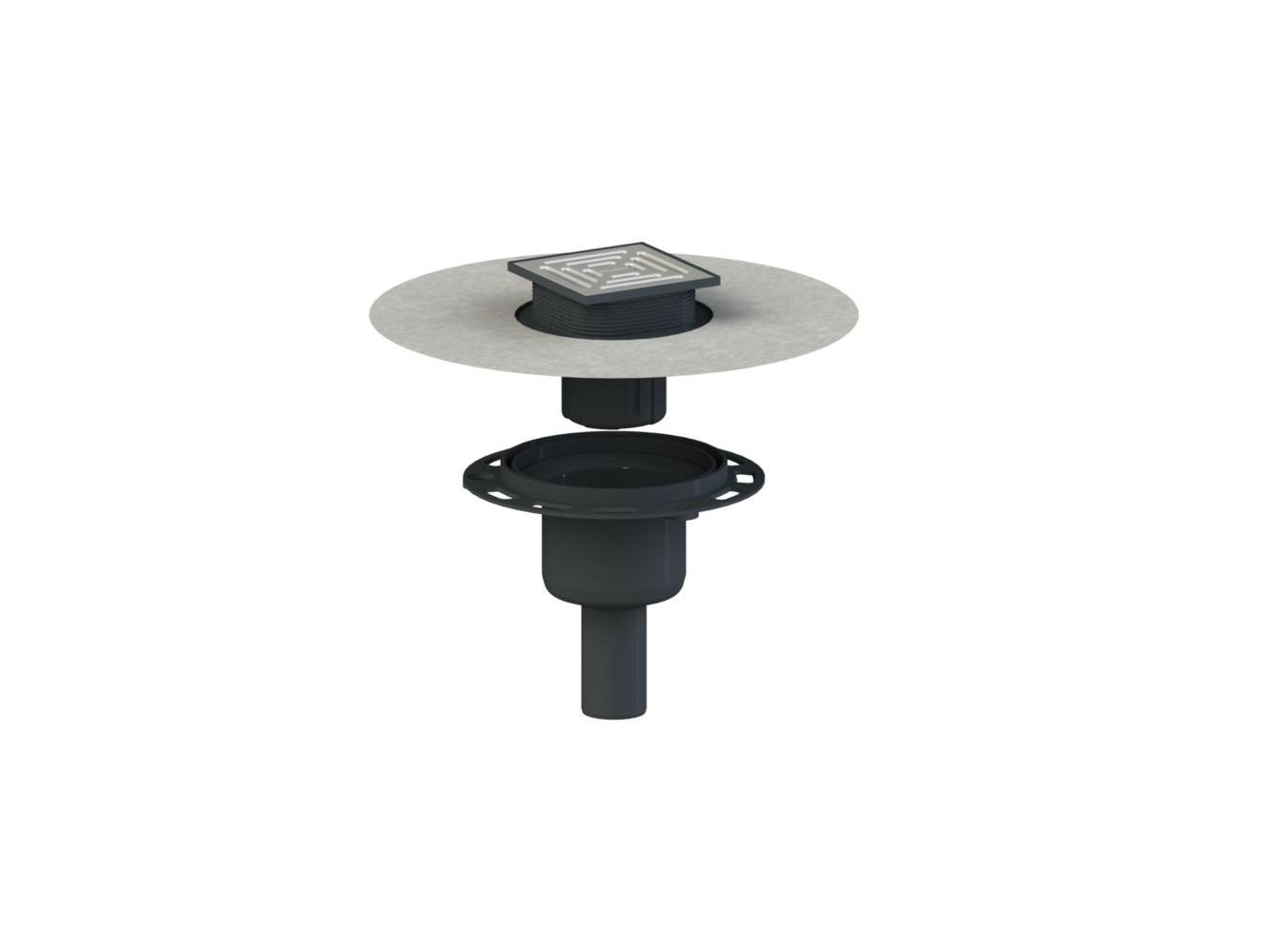 Bodenablauf DallDrain Pure senkrecht OM, DN50/DN100, 120 x 120 mm