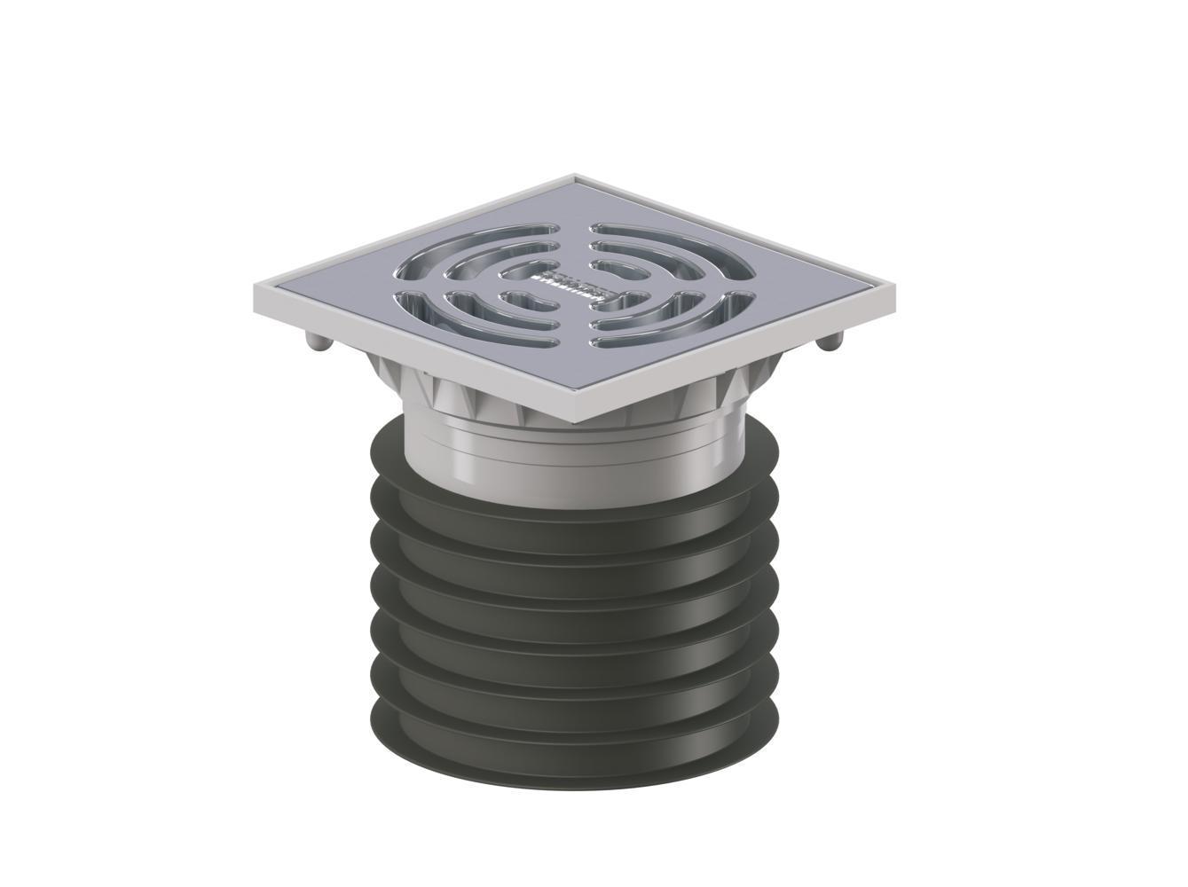 Bodenablauf PRONTO K Alu, DN 100, 120 x 120 mm