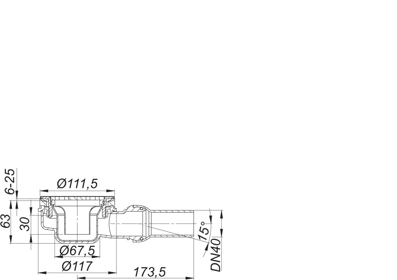 Duschwannenablauf ORIO 60 Select, Edelstahl matt, DN 40