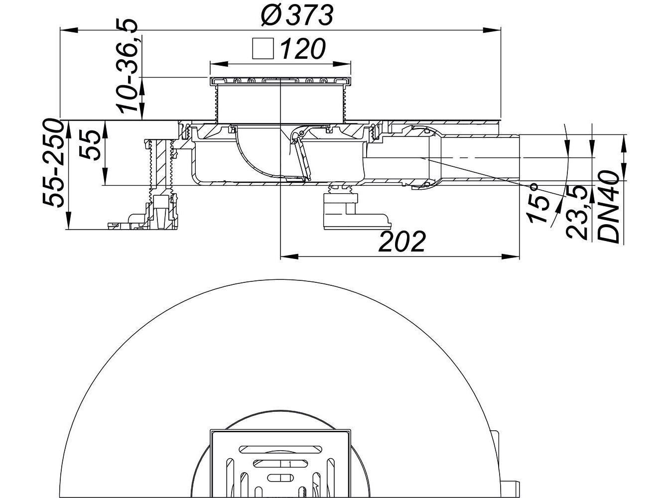 Bodenablauf DallDrain Pure Plan, DN 40, 120 x 120 mm