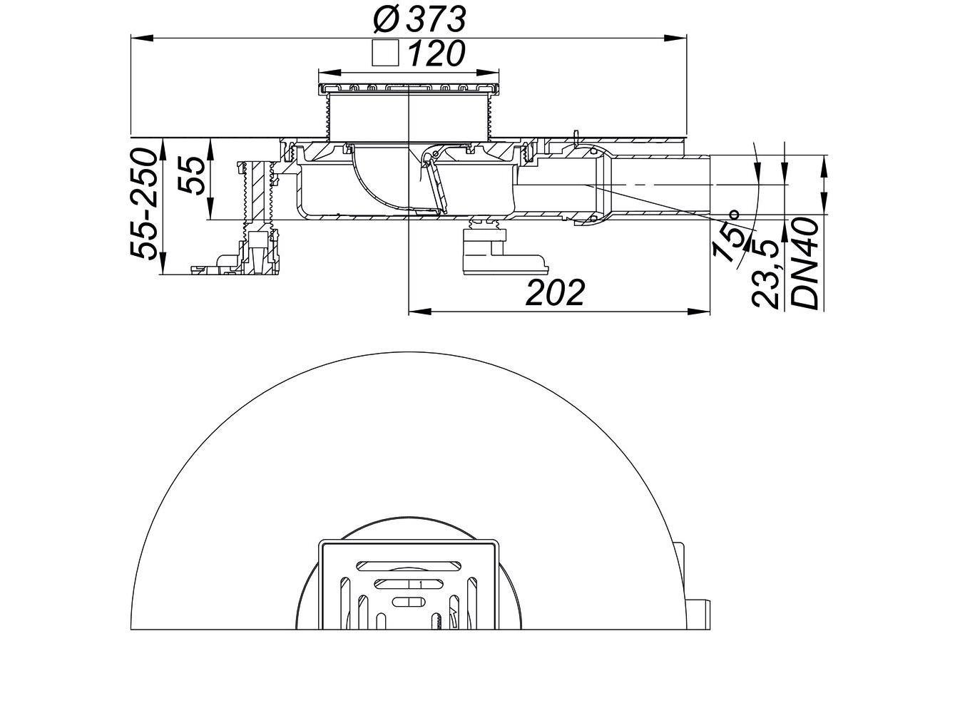 Bodenablauf DallDrain Select Plan, DN 40, 120 x 120 mm