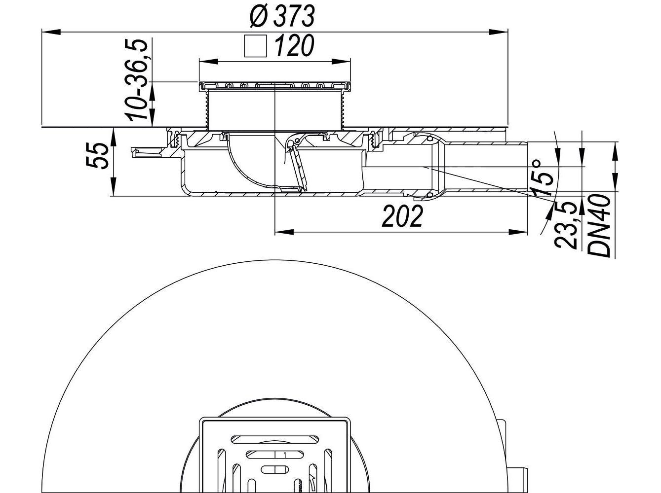 Bodenablauf DallDrain Select Plan OM, DN 40, 120 x 120 mm